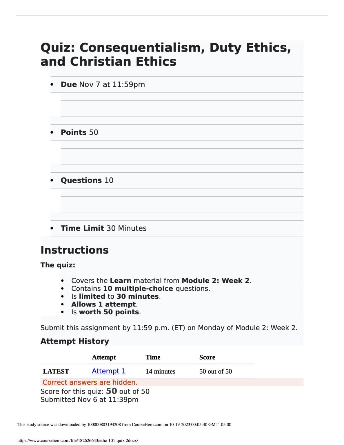 ETHC 101 Quiz 2 – Quiz Collect